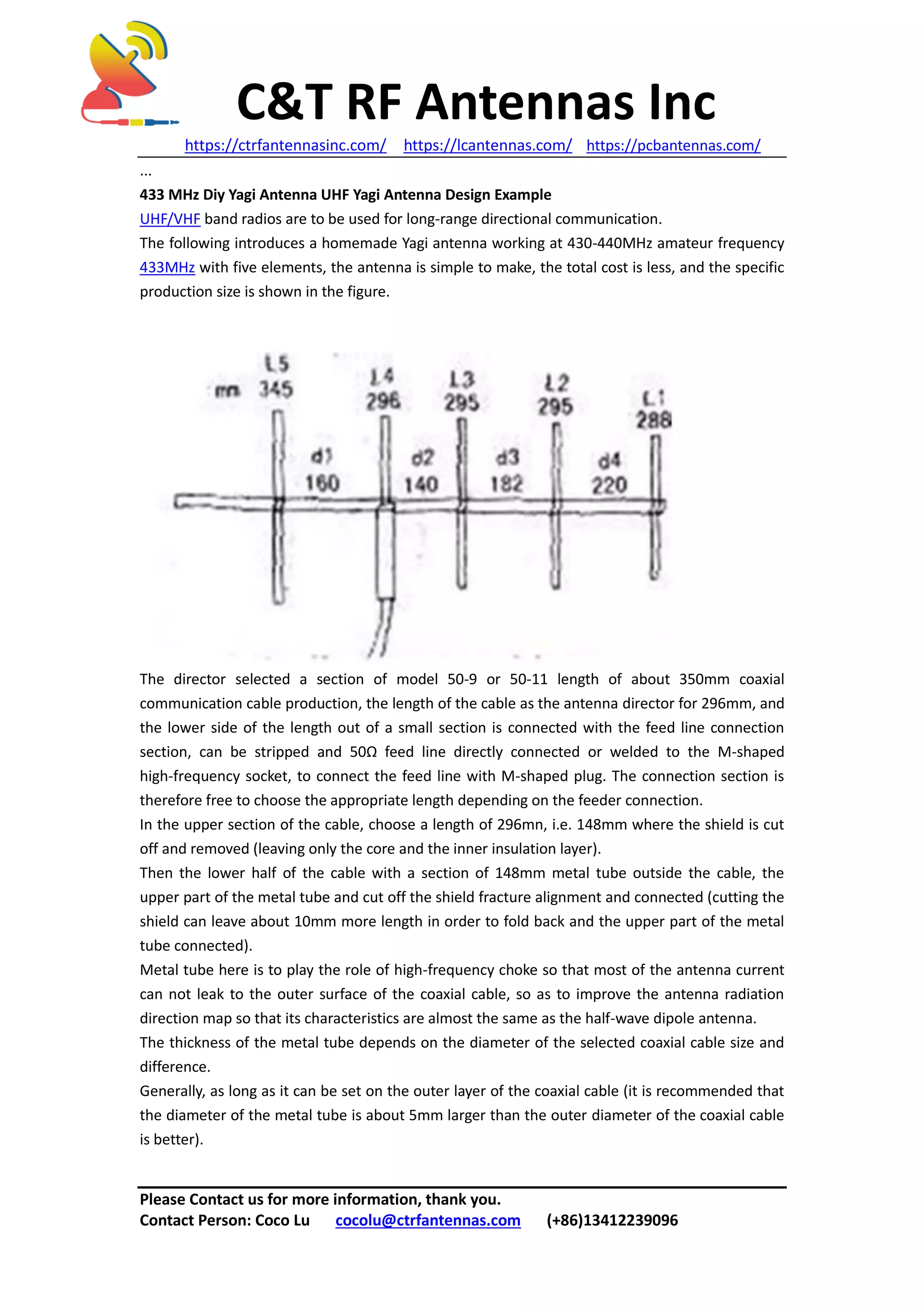 Yagi Antenna Design and 433MHz Antenna Design Example.pdf