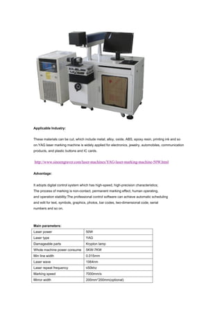 Yag laser marking machine 50 w | PDF