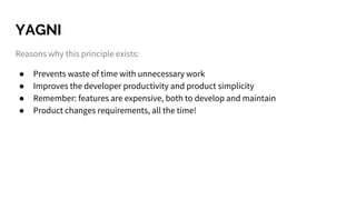 YAGNI Principle and Clean Code | PDF
