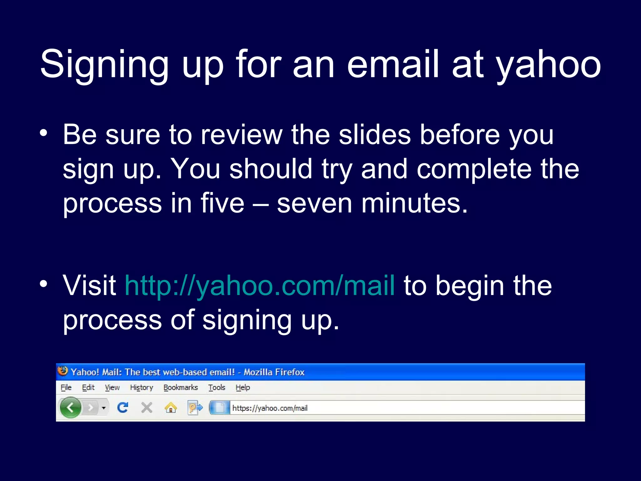 Introduction to Yahoo Email | PPT