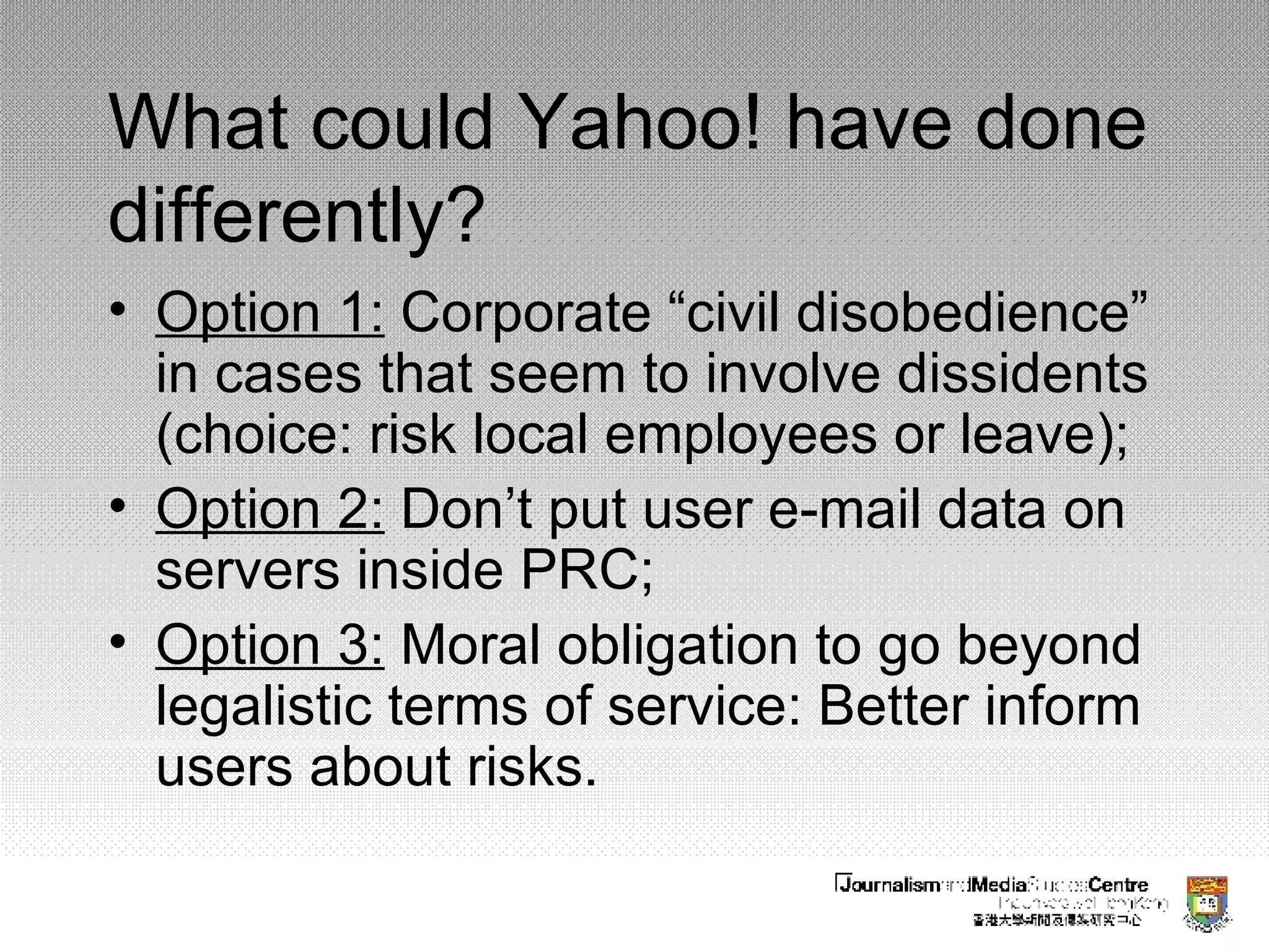 Yahoo!, the Shi Tao Case, and lessons for corporate social responsibility | PPT