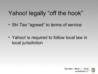 Yahoo!, the Shi Tao Case, and lessons for corporate social responsibility | PPT