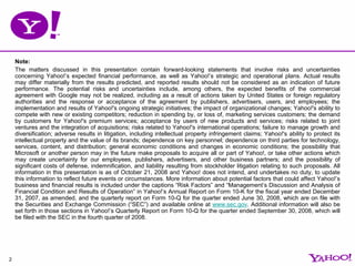 Yahoo 3q08earningspreso Updated | PDF