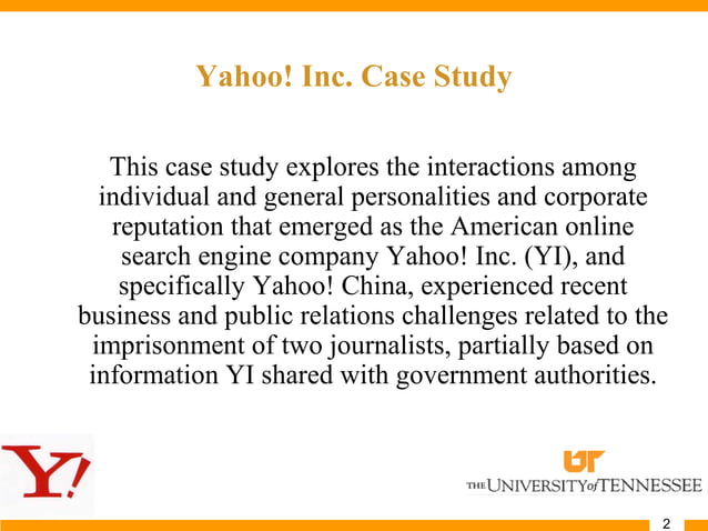 Yahoo! Case Study Presentation For China | PPT
