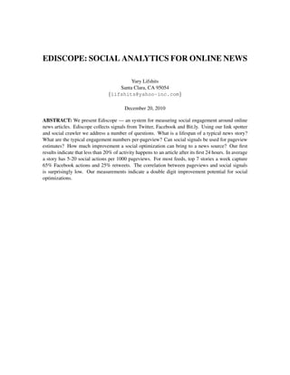 Yahoo! Engagement Study | PDF