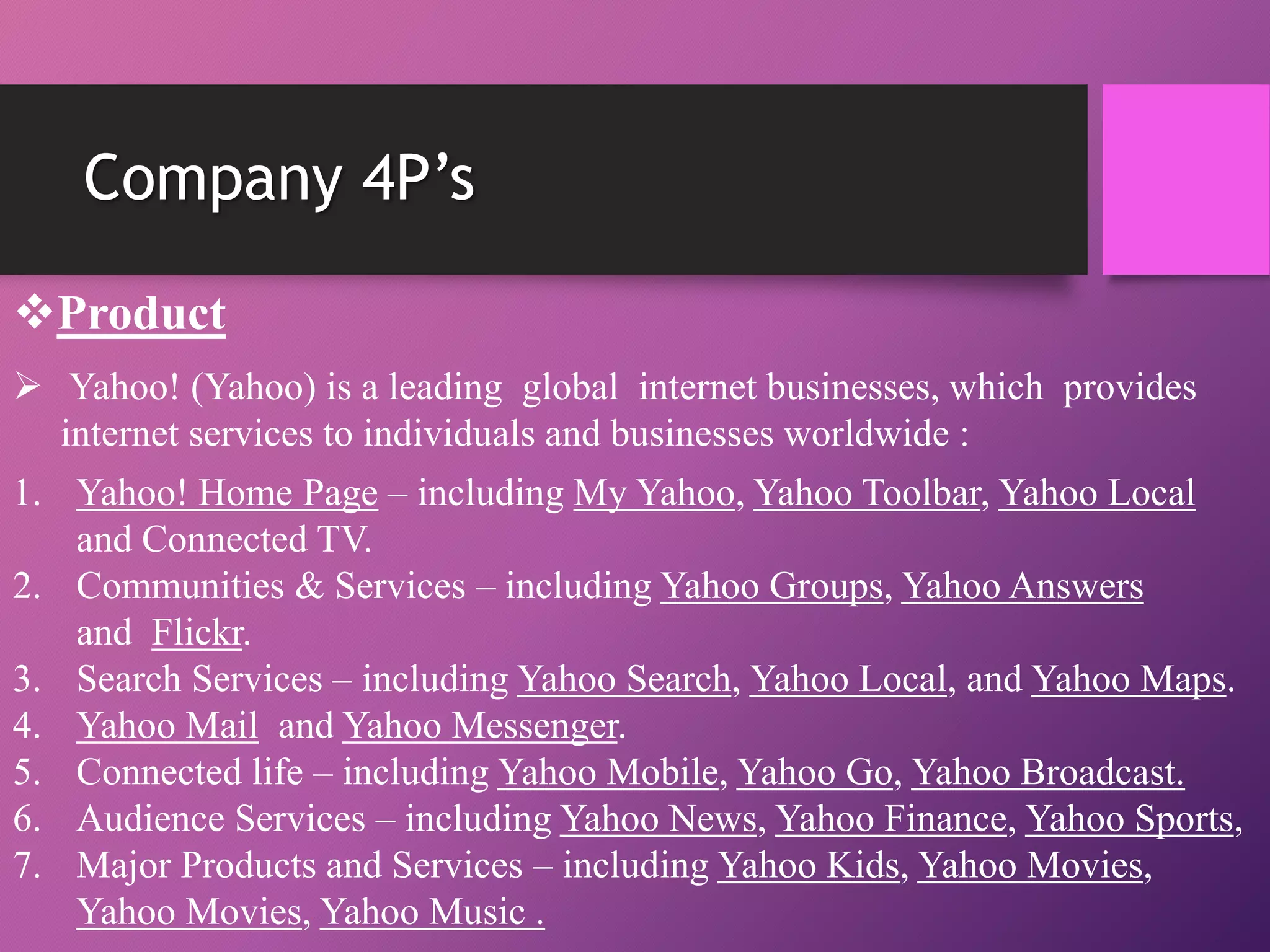 Yahoo! marketing analyzing | PPTX | Internet | Computing
