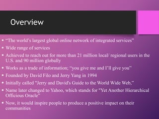 Yahoo! marketing analyzing | PPTX | Internet | Computing