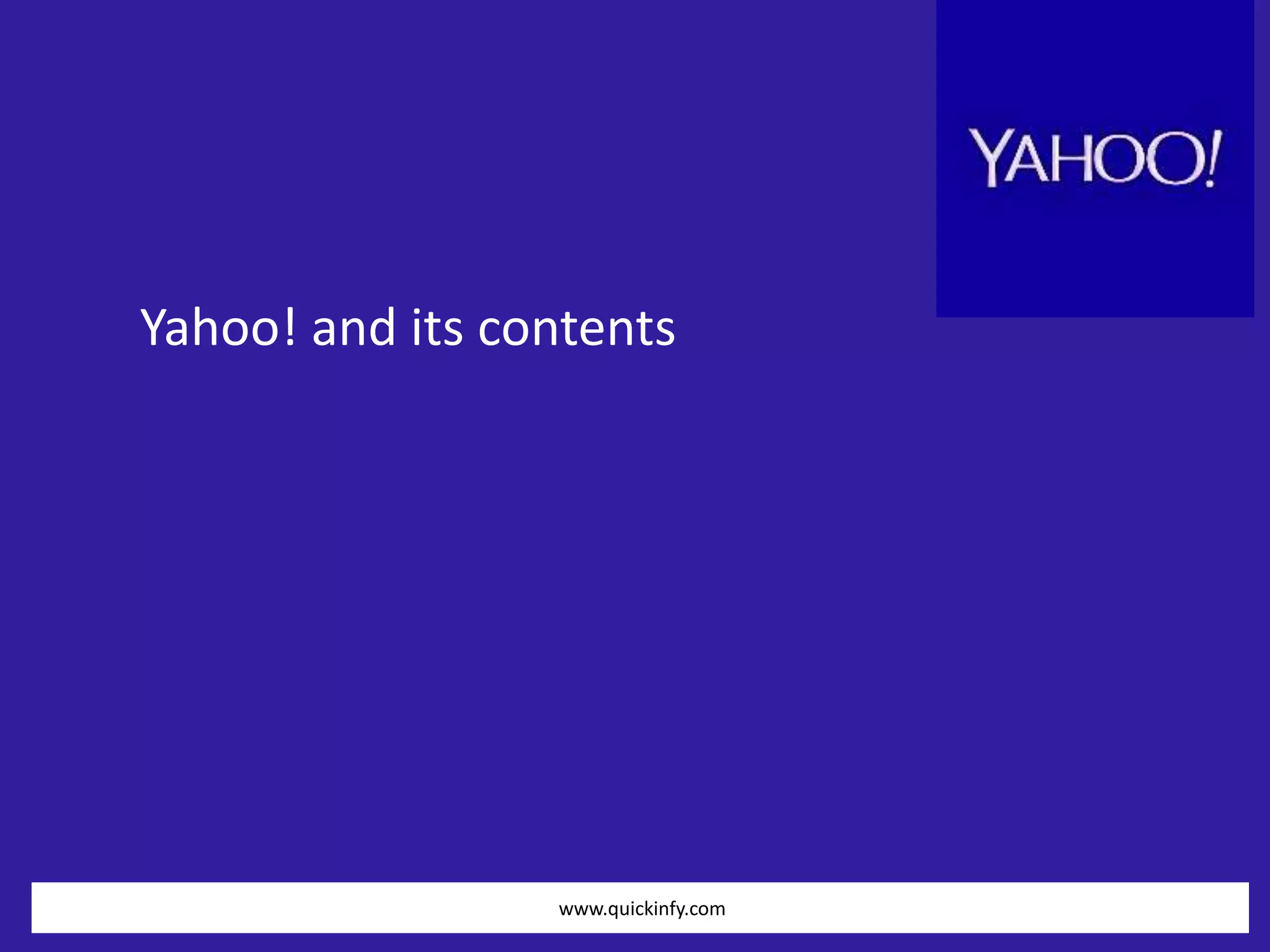 Yahoo! mail and its contents | PPTX | Email | Internet