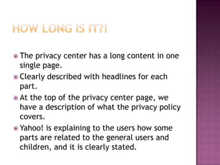 Yahoo! privacy policy | PPT
