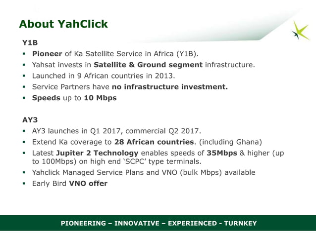 Day 2 C2C - Yahsat - Broadband for Africa | PDF