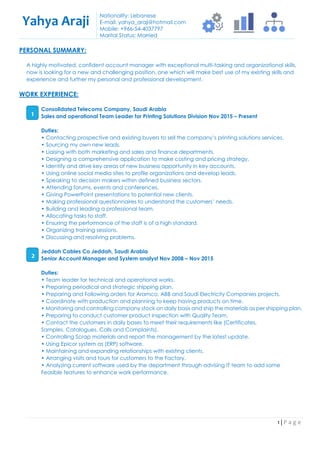 Yahya araji 2017- ((sales)) | PDF