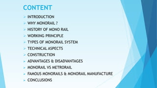PPT on MONORAIL TECHNOLOGY | PPTX