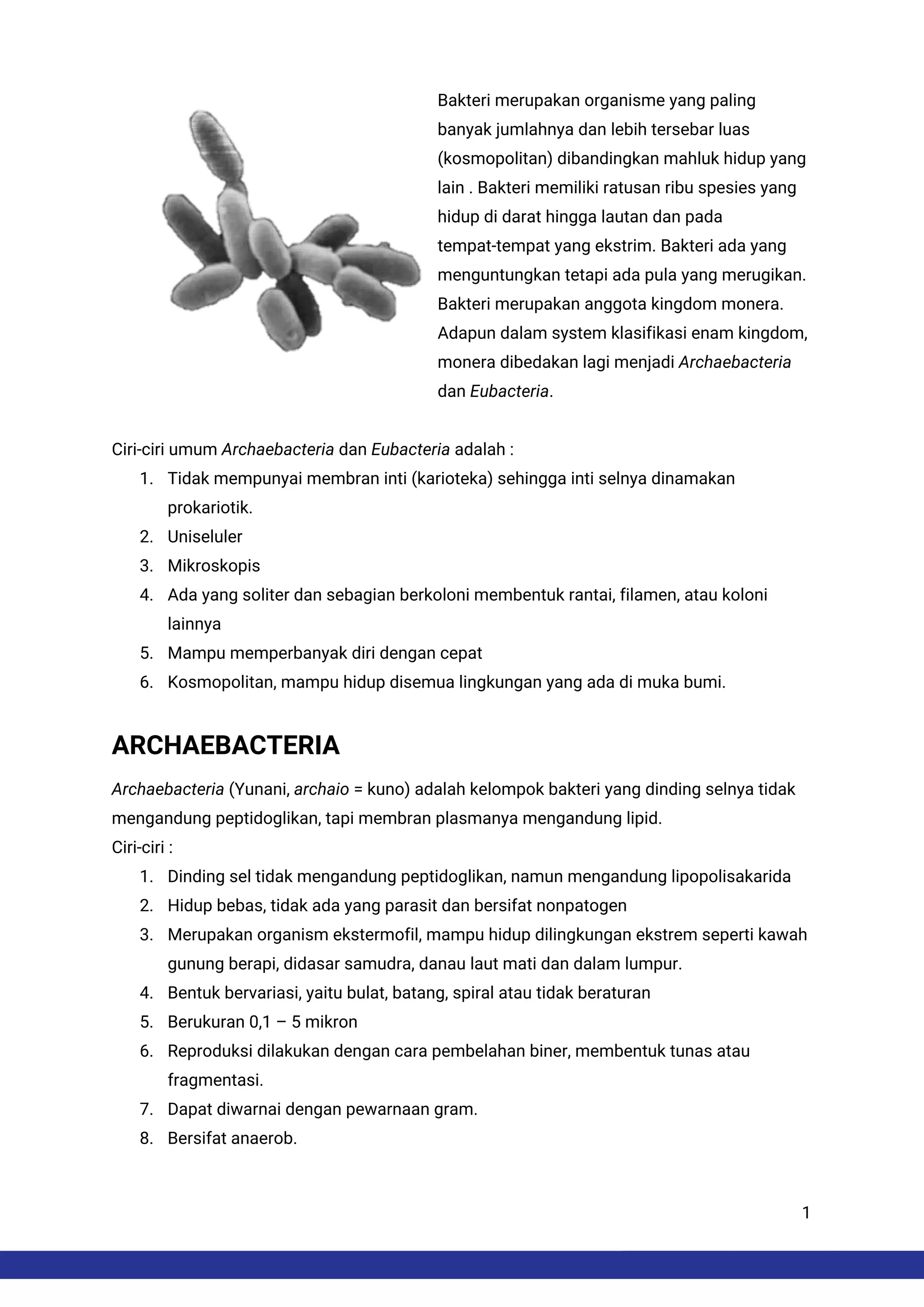 Mengenal Archaebacteria dan Eubacteria | PDF