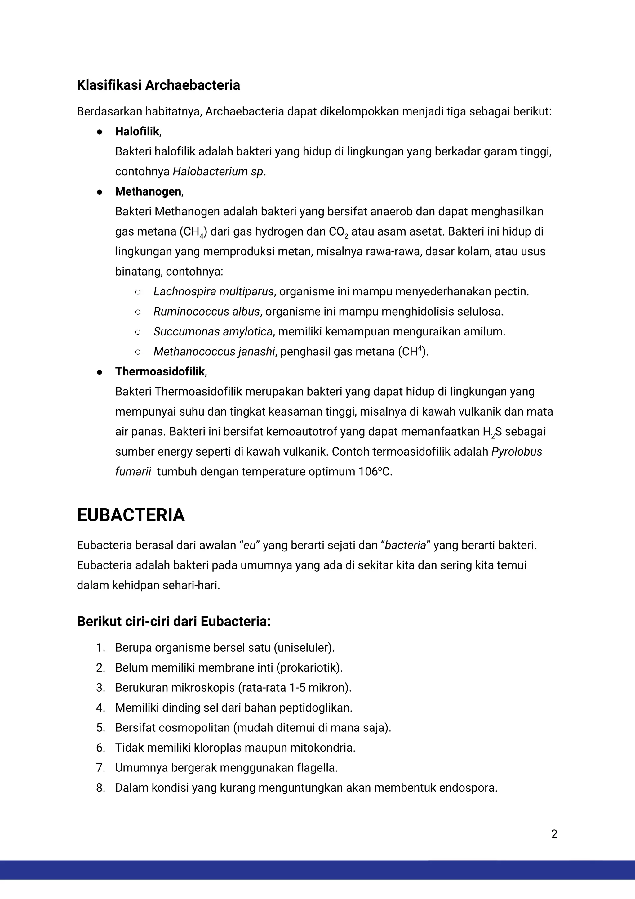 Mengenal Archaebacteria dan Eubacteria | PDF