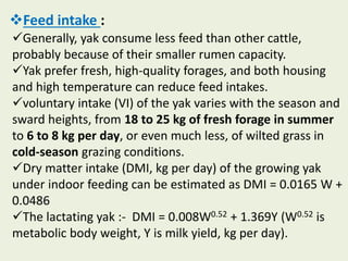 NUTRITION ON YAK | PPTX
