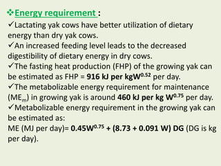 NUTRITION ON YAK | PPTX