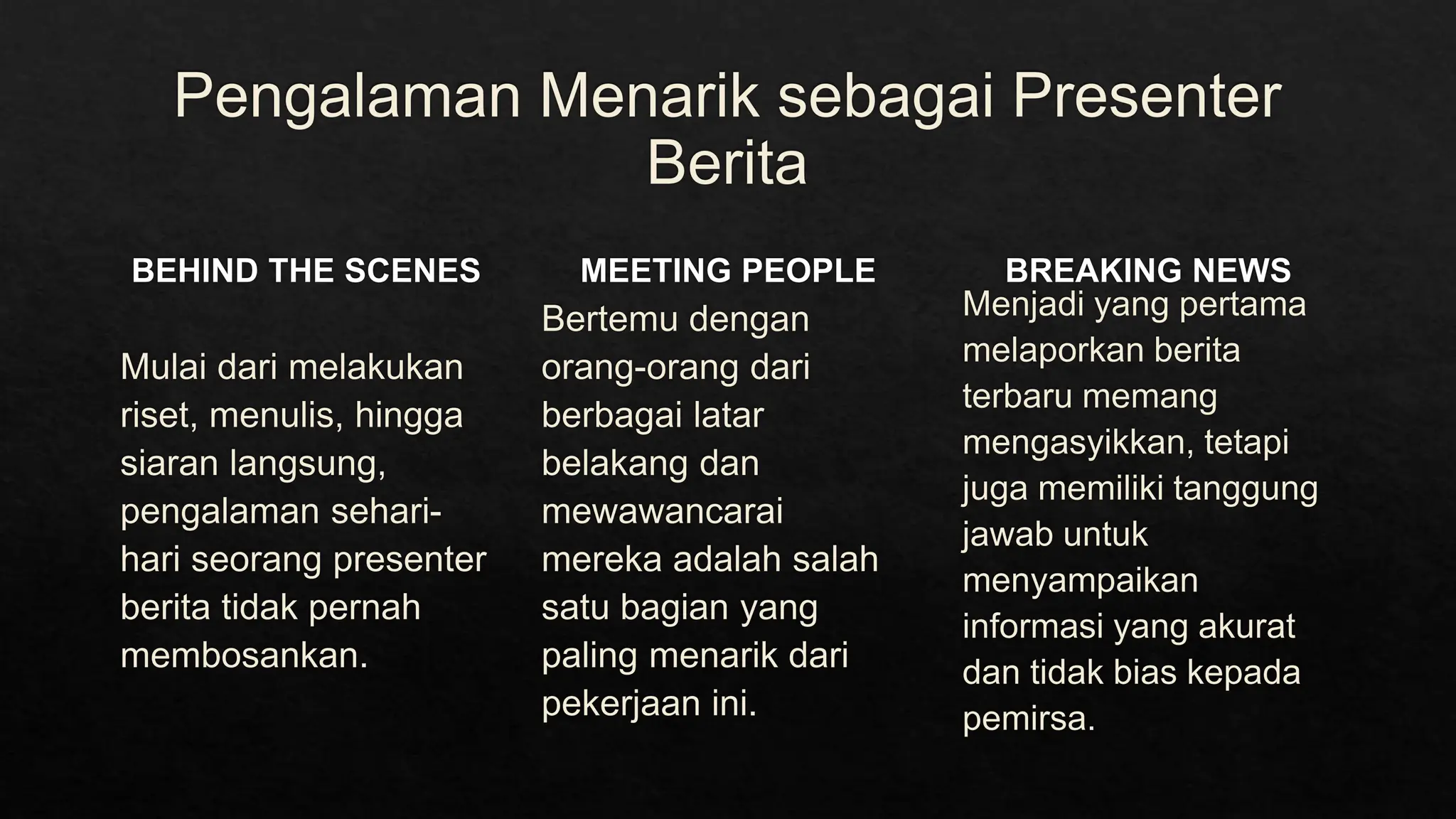 Yakin mau jadi presenter televisi Indonesia | PPTX