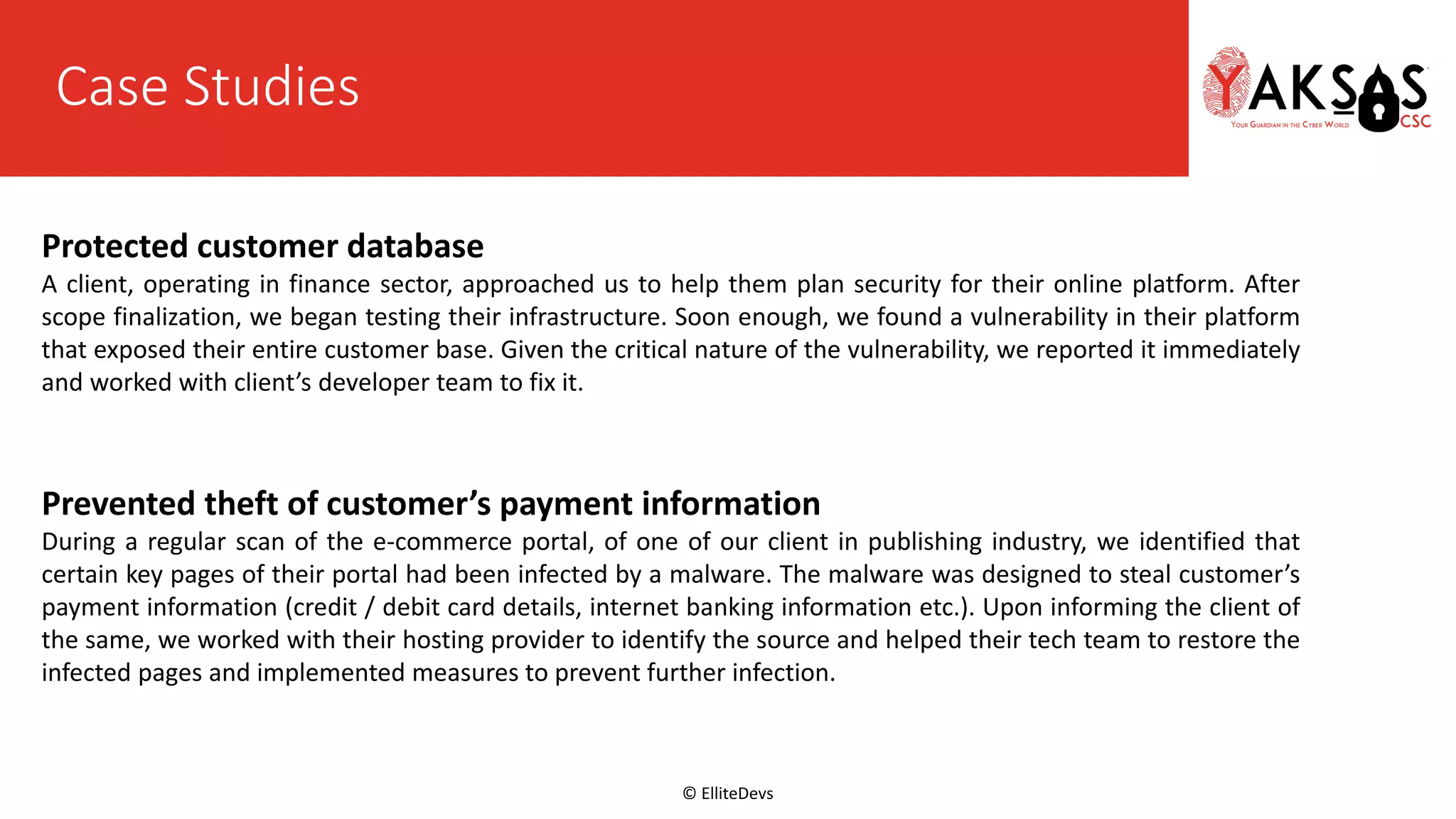 Yaksas CSC - Vulnerability Assessment & Penetration Testing | PDF