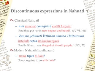 Order matters: Problems of Nahuatl "free" word order | PDF