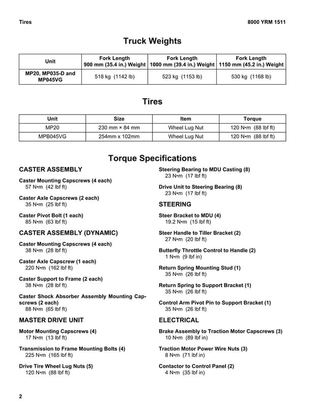Yale a245 (mpb045 vg) hand truck & pallet truck service repair manual | PDF