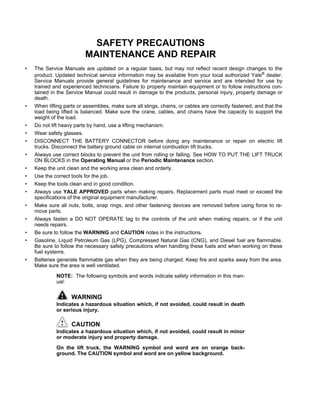Yale a284 mpr100 vg lift truck service repair manual | PDF