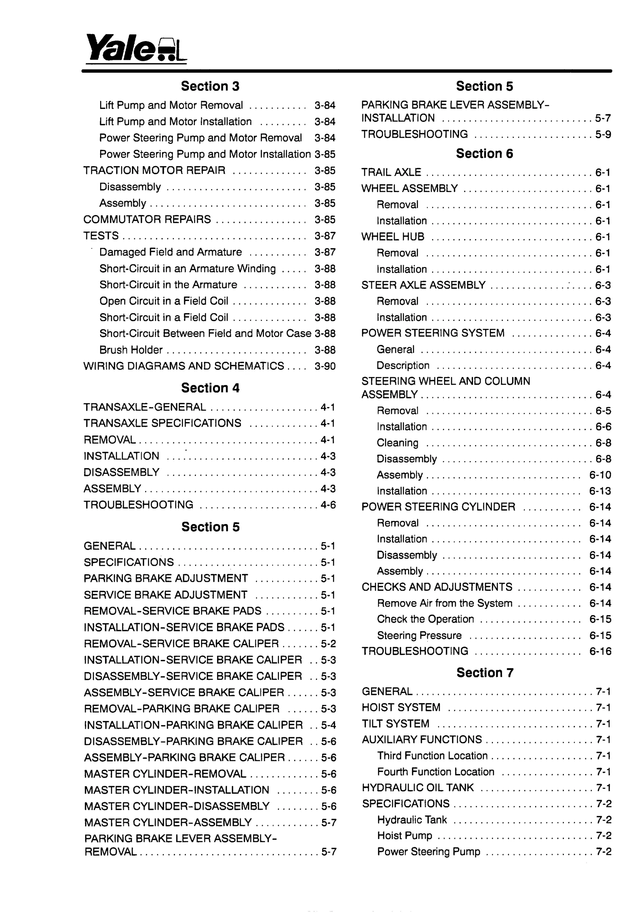 Yale (a807) erp16 20 atf forklift service repair manual | PDF