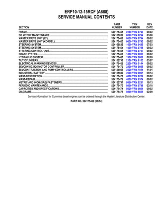 Yale a888 erp15 rcf lift truck service repair manual | PDF