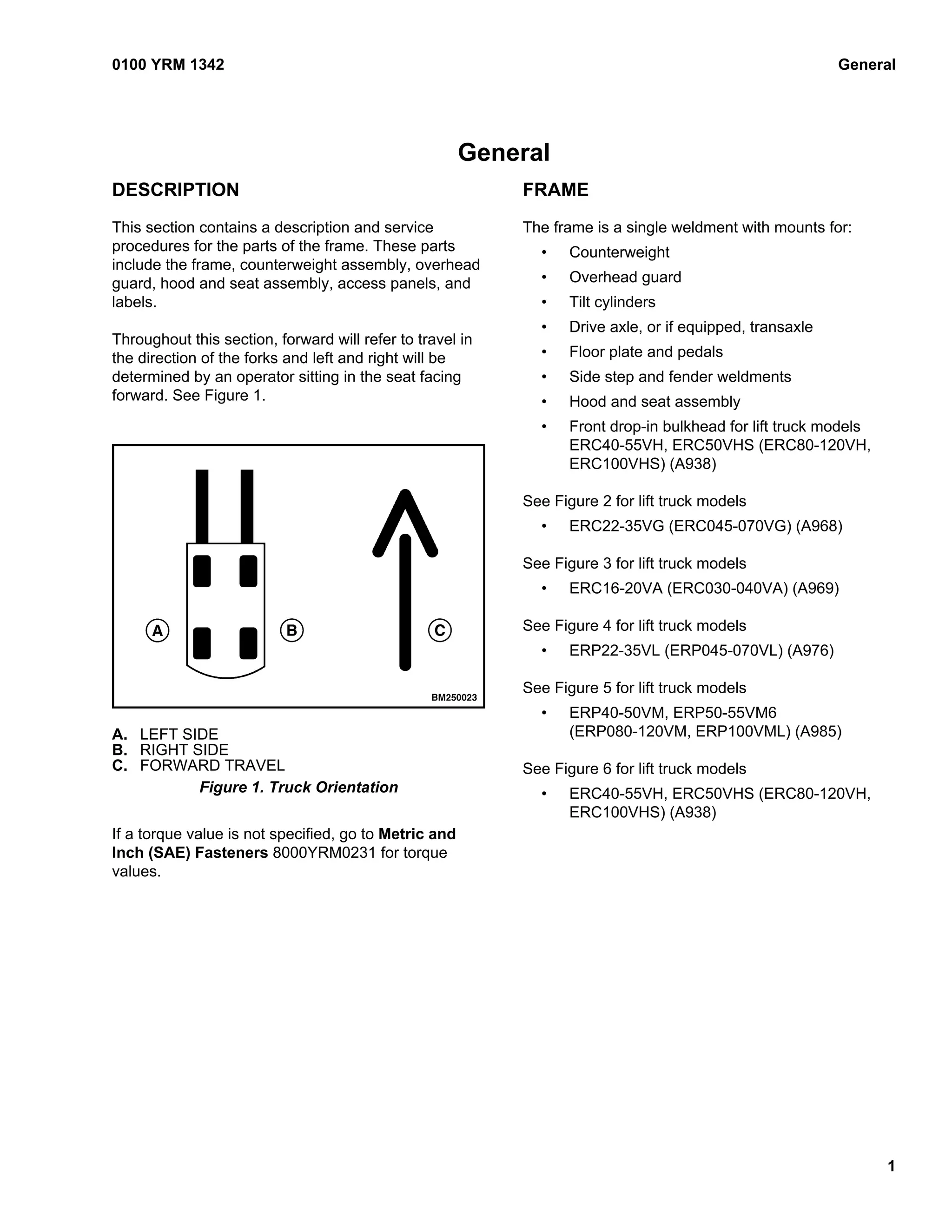 Yale a976 erp35 vl lift truck service repair manual | PDF
