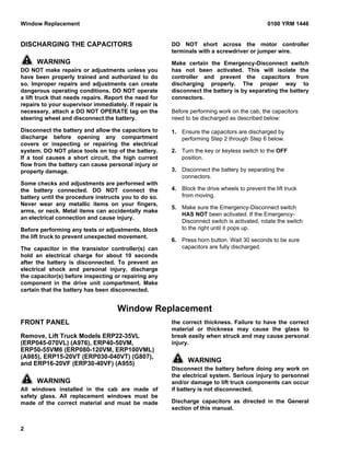 Yale b888 erp13 vc lift truck service repair manual | PDF