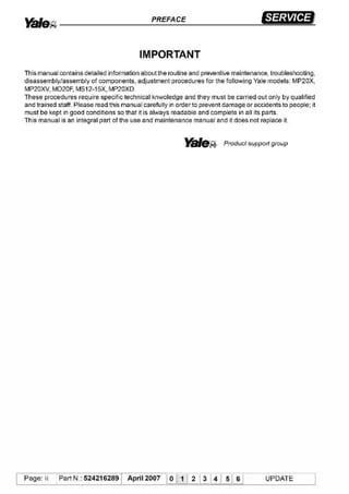 YALE (B892) MP20XD LIFT TRUCK Service Repair Manual.pdf