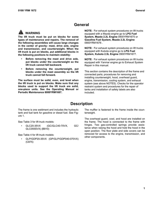 Yale (b910) gc040 vx lift truck service repair manual | PDF | Off-Road ...