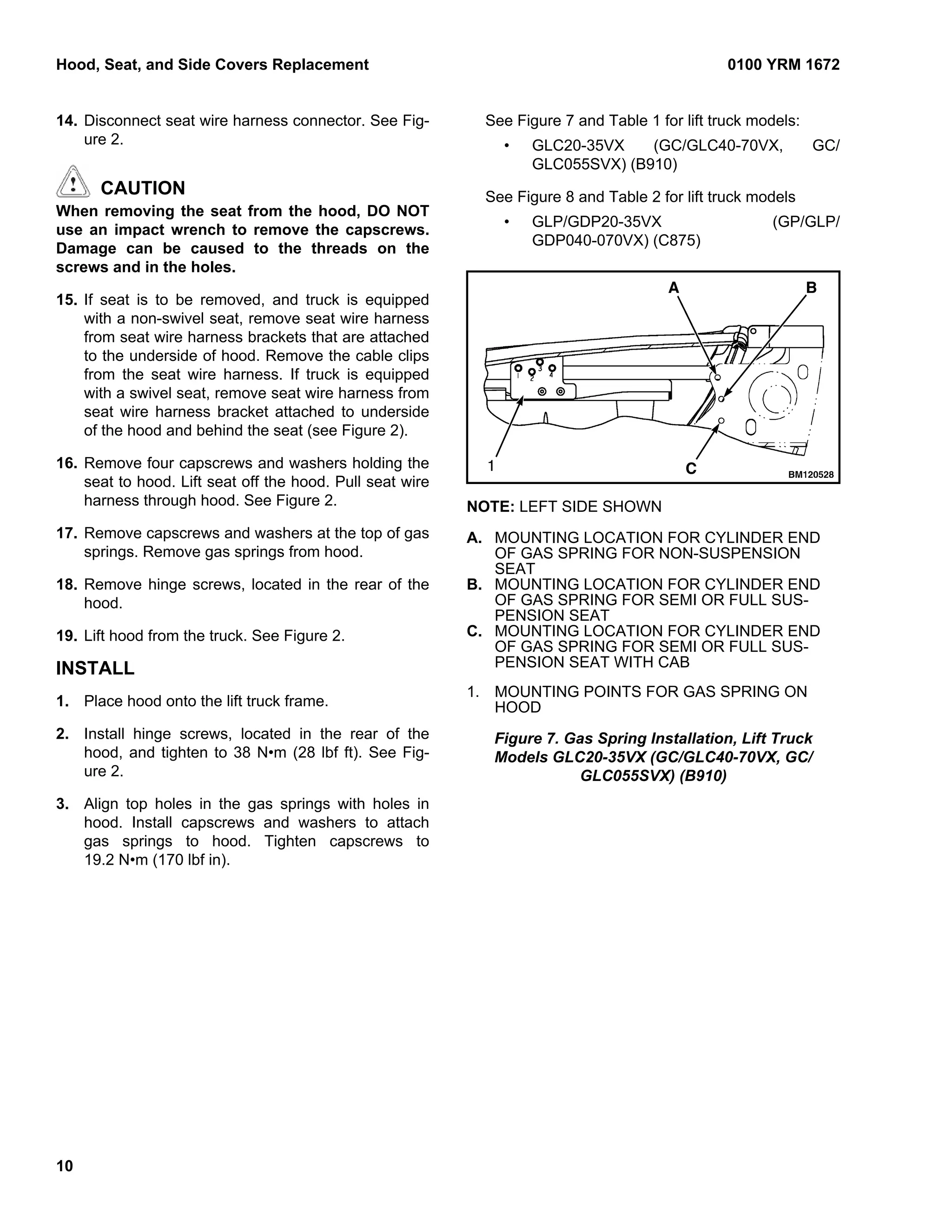 Yale (b910) glc050 vx lift truck service repair manual | PDF
