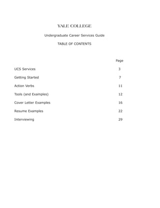 Yale career manual undergraduate career services guide | PDF