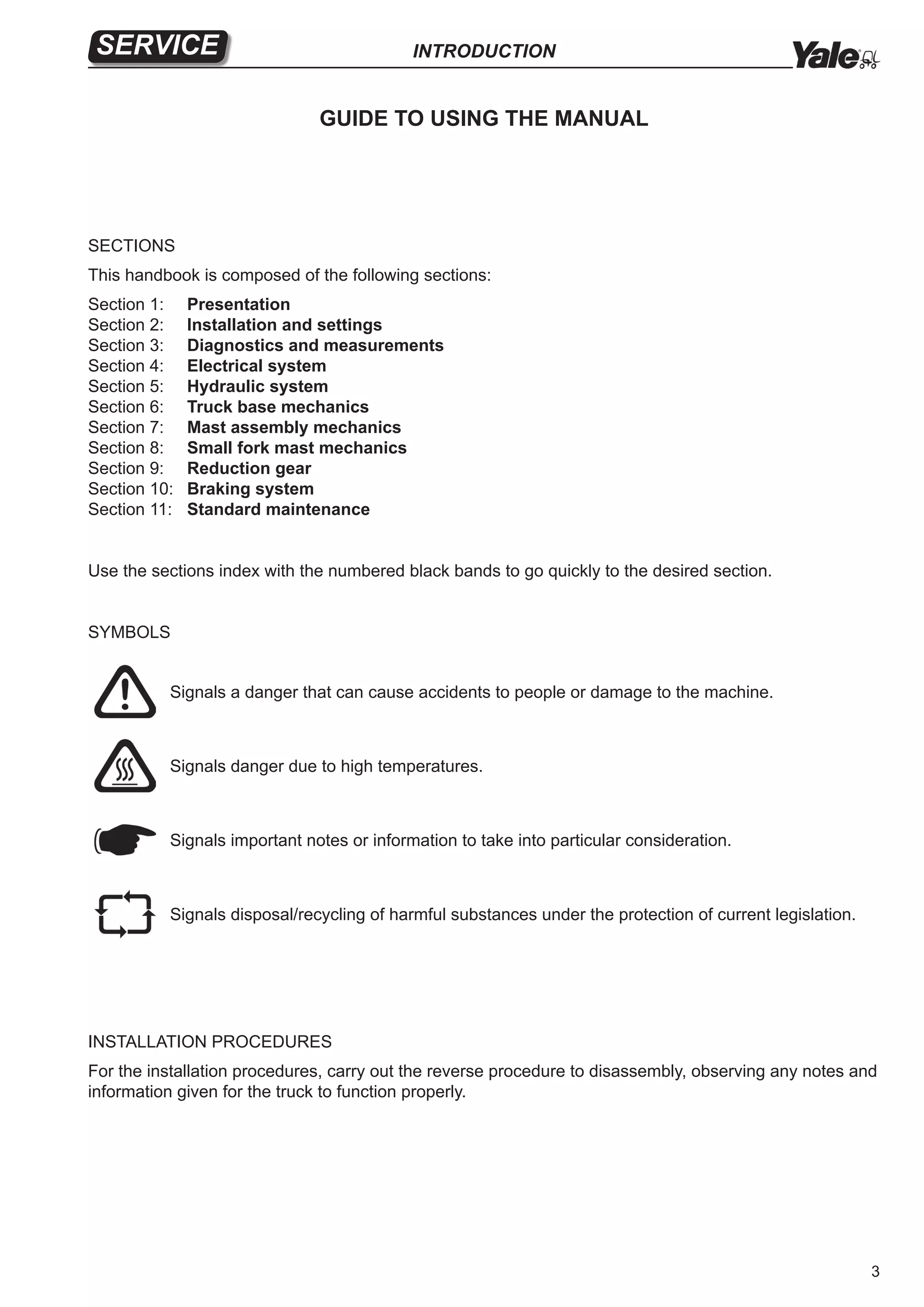 Yale (d849) mr20 hd lift truck service repair manual | PDF