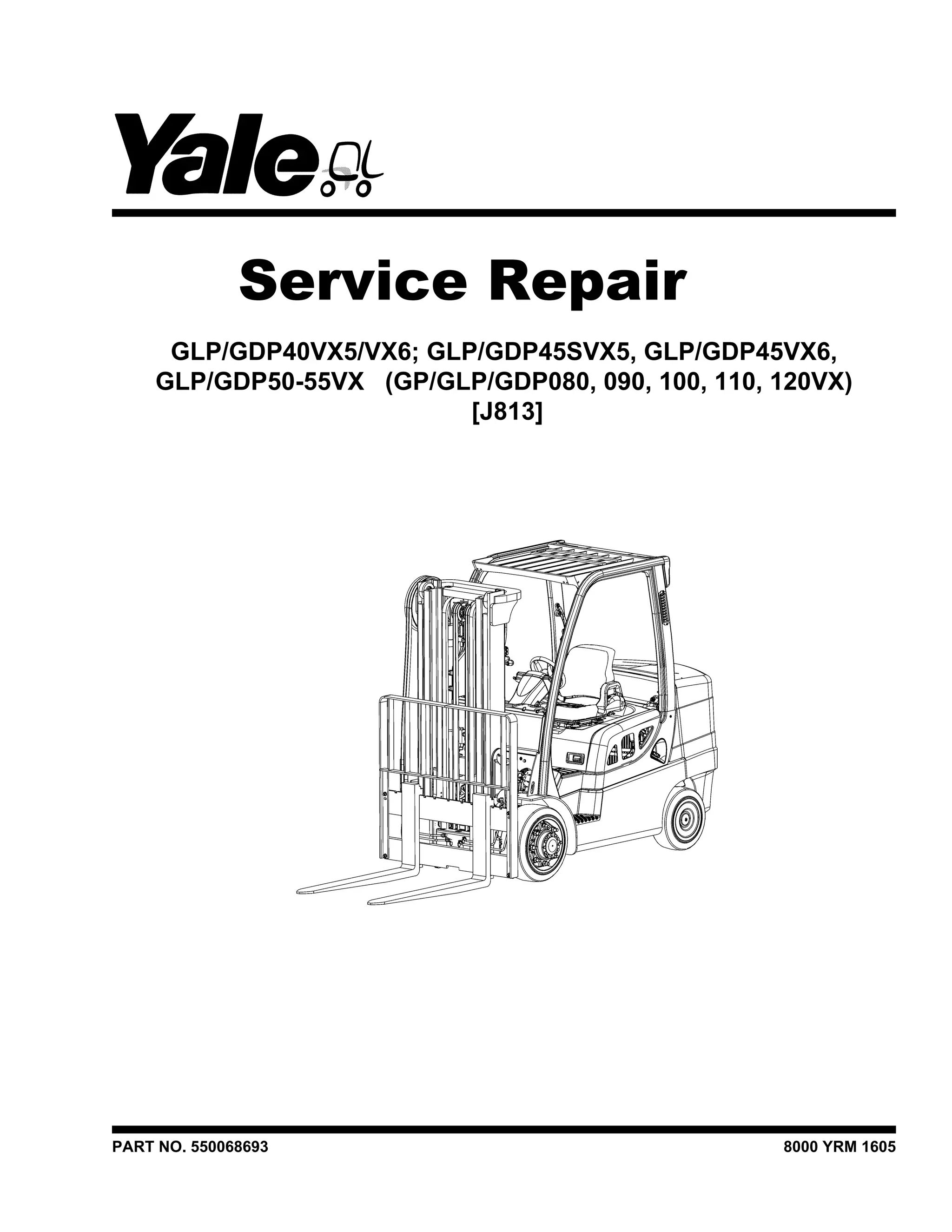 Yale (j813) glp45 vx6 lift truck service repair manual | PDF