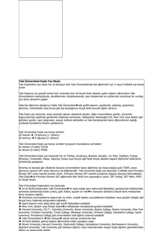 Yale üniversitesi yaz okulu | PDF
