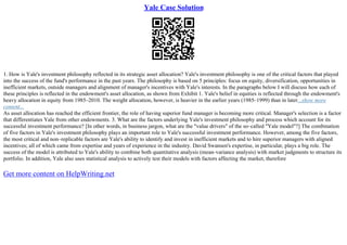 Yale Open Courses | PDF