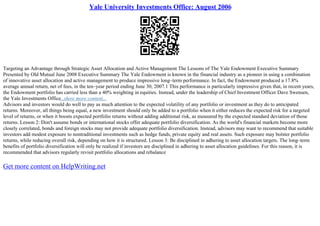 Yale Open Courses | PDF