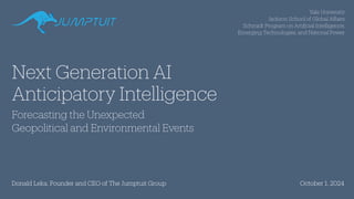Next Generation AI: Anticipatory Intelligence - Forecasting Unexpected ...