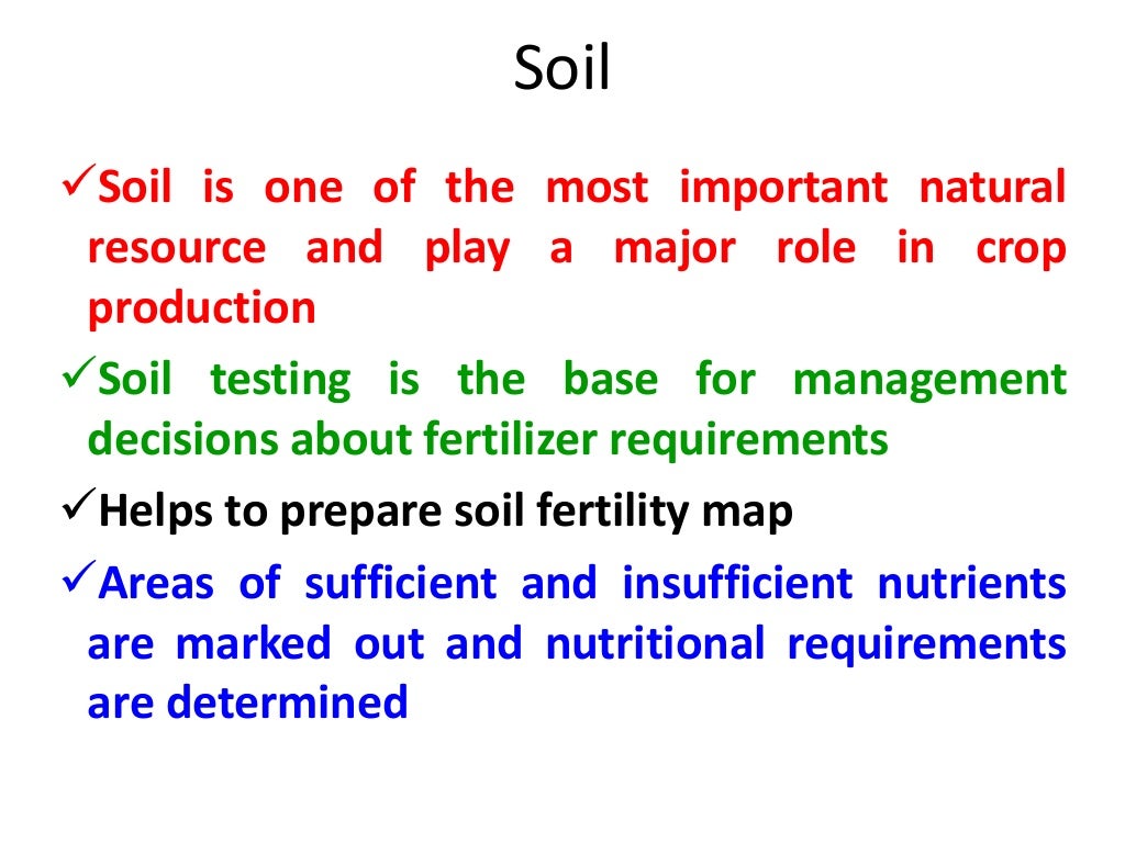 FERTILIZER RECOMMENDATION BASED ON SOIL TEST VALUES