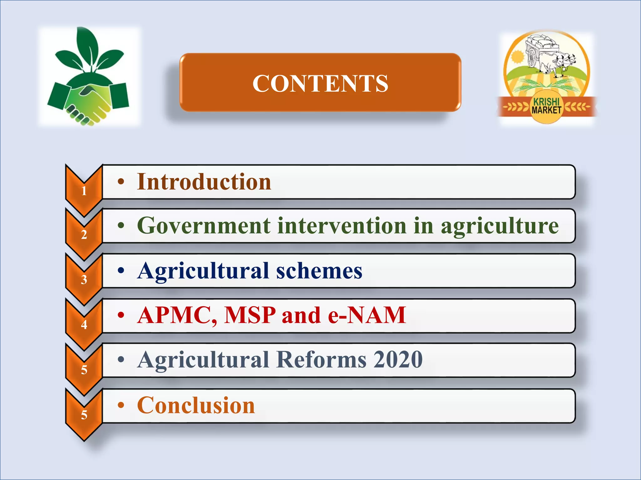 Government intervention in Agricultural industry and marketing, New ...
