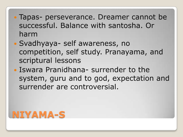 Yama and niyama in class | PPTX