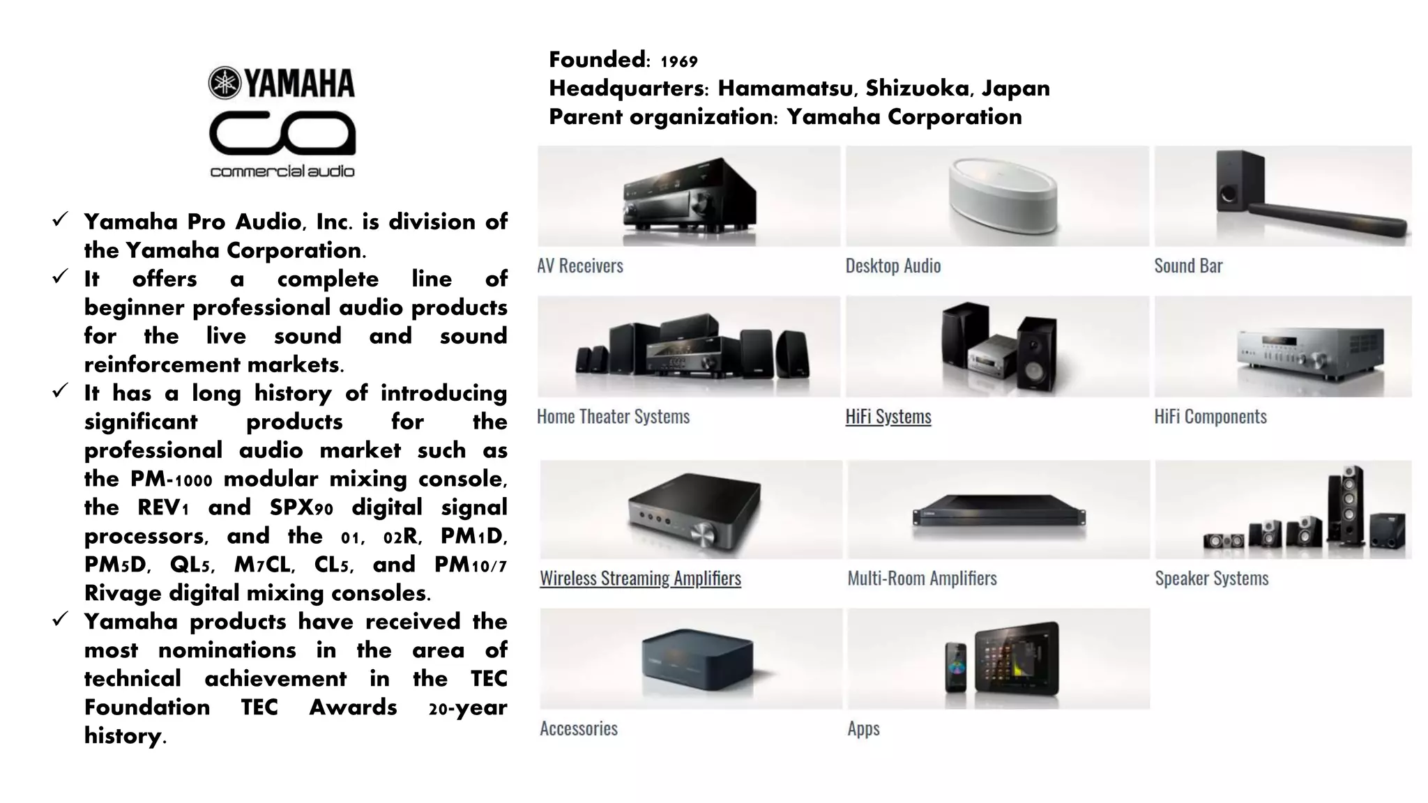 Yamaha Audio Systems - Intelligent Audio Systems | PPTX | Digital Audio ...