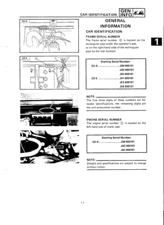 Yamaha g2 a golf cart service repair manual | PDF