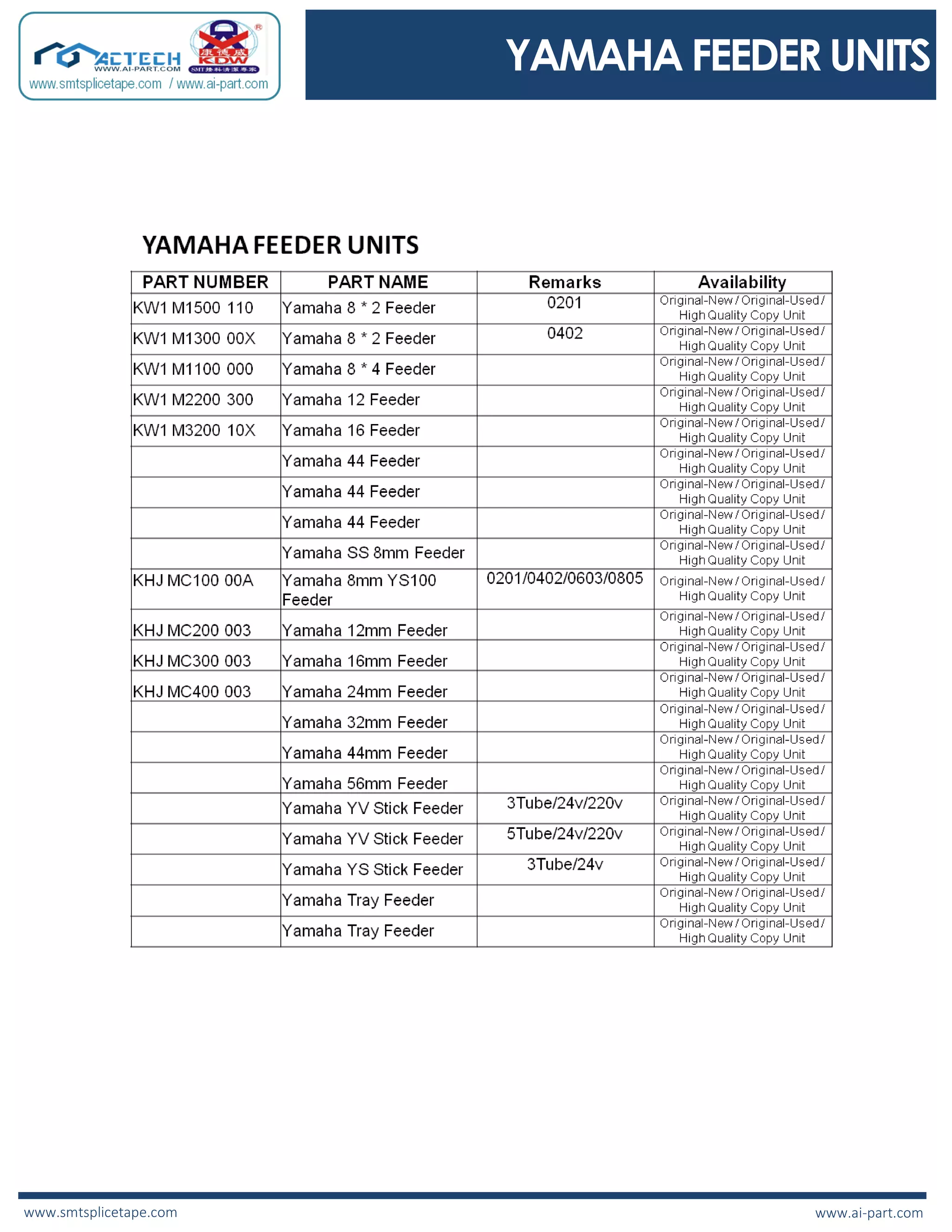 Yamaha SMT Products by Mactech | PDF