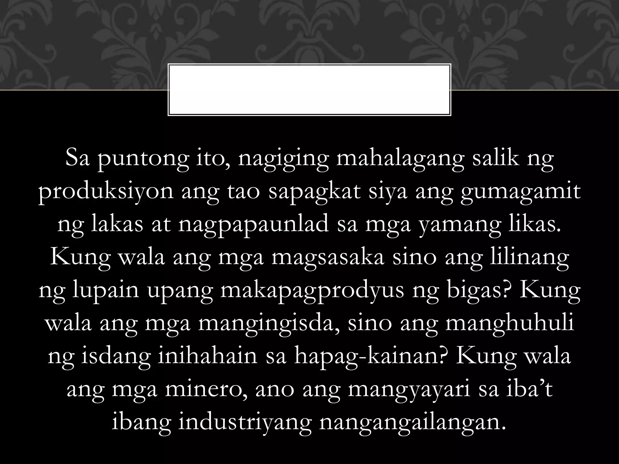 Yamang Tao, Populasyon, at Mga Indikasyon sa Pag-unlad | PPTX