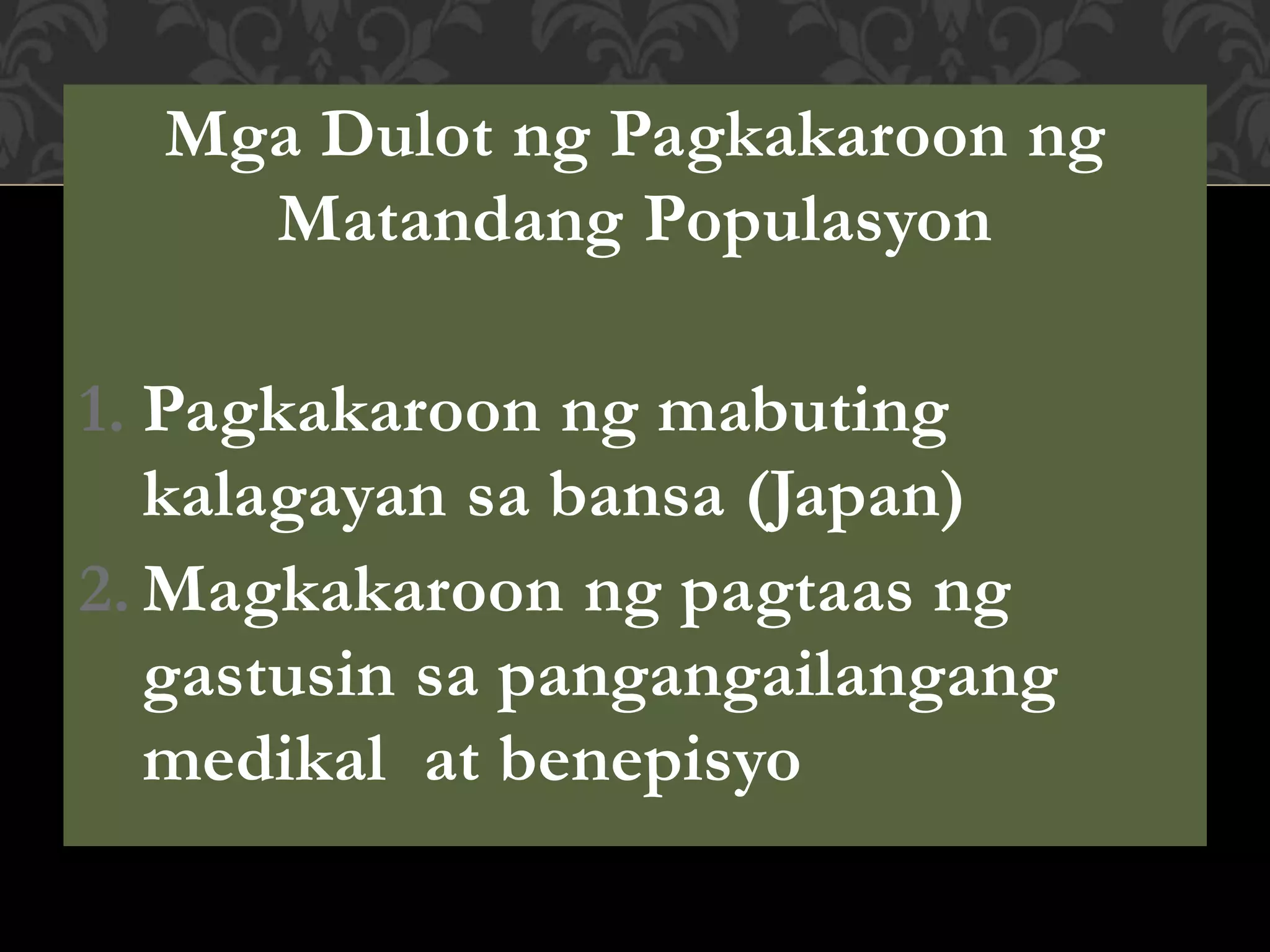 Yamang Tao, Populasyon, at Mga Indikasyon sa Pag-unlad | PPTX