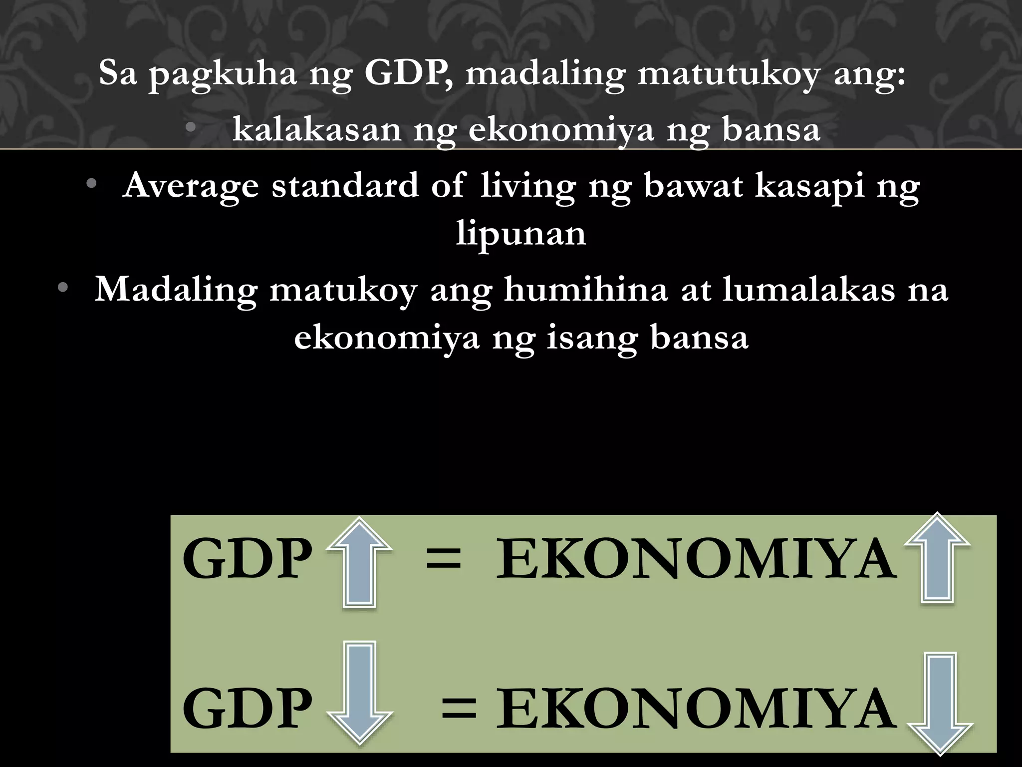 Yamang Tao, Populasyon, at Mga Indikasyon sa Pag-unlad | PPTX