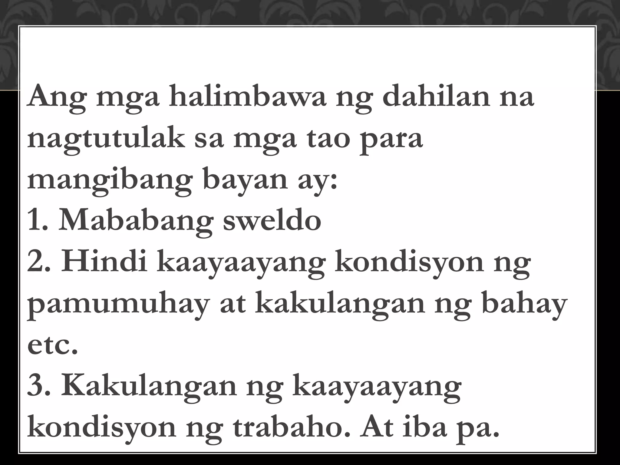 Yamang Tao, Populasyon, at Mga Indikasyon sa Pag-unlad | PPTX