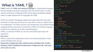 YAML crash COURSE how to write yaml file for adding configuring details | PDF
